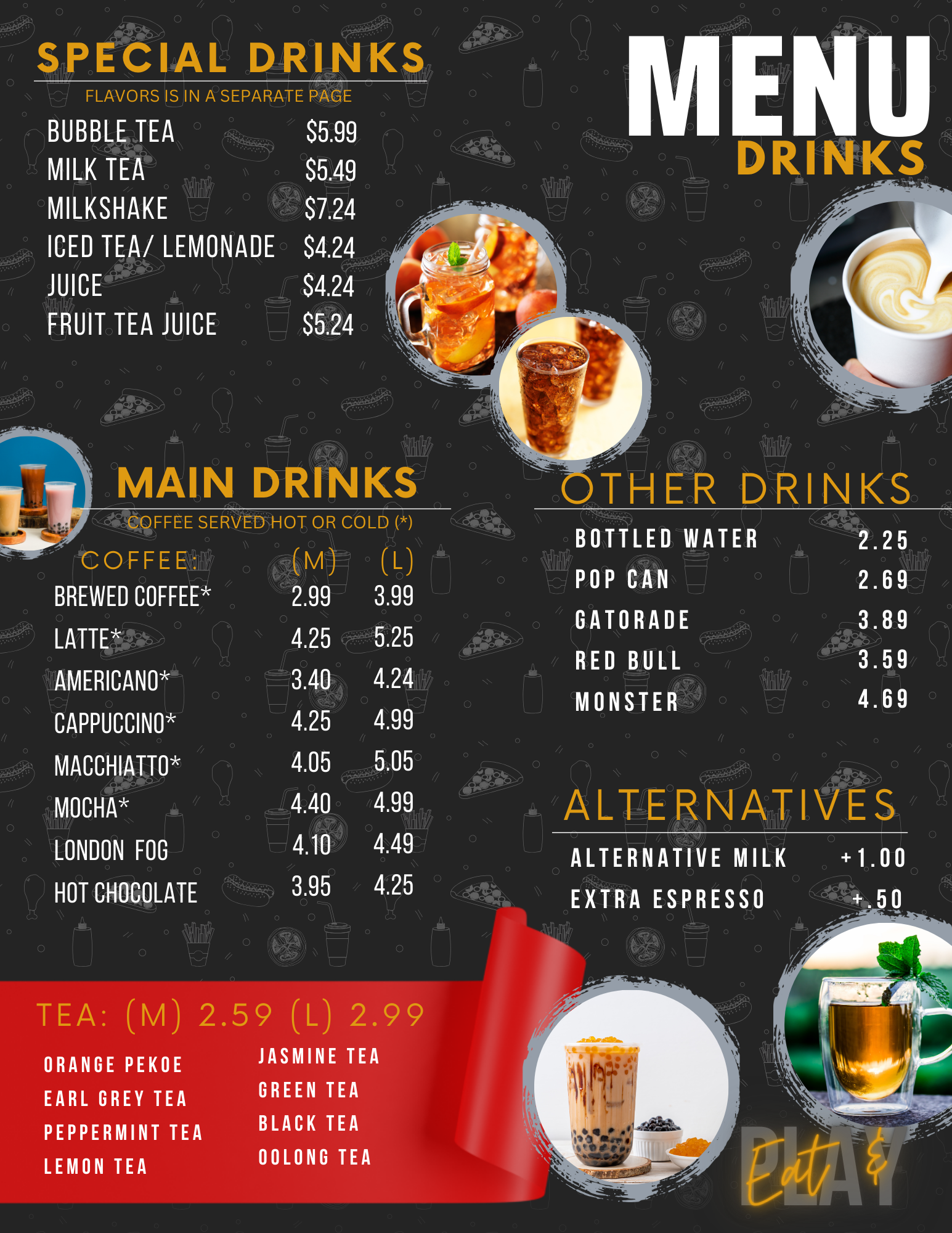 Super Smash Cafe - Food Menu